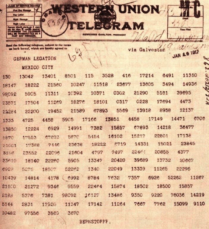 Zimmerman Telegram World War 1